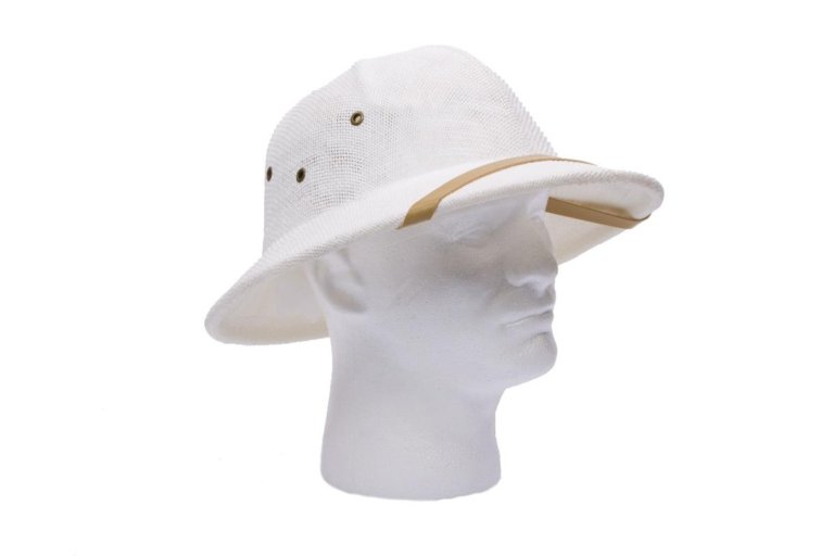 White Wicker Hat with Band - BeeKeeping Equipments supplies